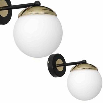 Milagro SPARTA SCHWARZ / GOLD 1xE14 Wandleuchte