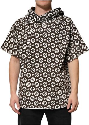Dolce & Gabbana Homme, Sweatshirts et sweats &agrave; capuche, Brun, Taille: XL Pull Court &agrave; Capuche