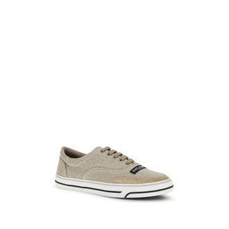 Dolce & Gabbana Mens Beige Linen Low Top Sneakers