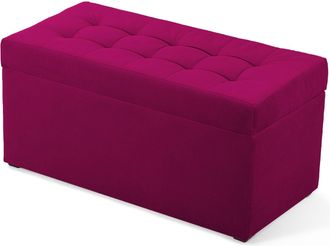 MG Design Polsterhocker 45 x 90 cm Rosa mit Stauraum (ca. 100 L), bis 300 kg belastbar, ohne Montage & leicht zu reinigen, angenehm matt mit feiner Struktur - f