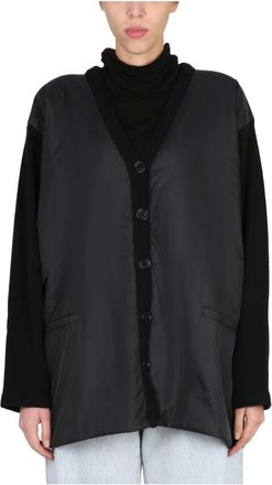 Aspesi Femme, Pulls, Noir, Taille: 36 FR Maxi Cardigan Double Tissu