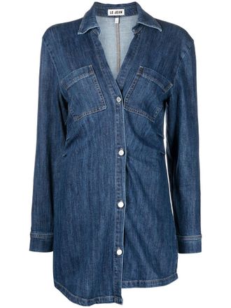 LE JEAN robe Eliza à col v - Bleu