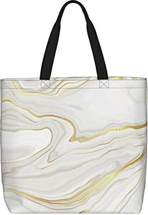 Generic Sac Fourre-Tout Marbre Blanc Sac &Agrave; Bandouli&egrave;re En Toile R&eacute;utilisable Lavables Sacs En Toile Pour Femmes, Pour Femmes, Tous Les Jours, &Eacute;cole, Voyage
