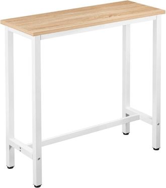 Woltu Woltu - Table de Bar industriel avec Cadre en M&eacute;tal, Table de bistrot, Table &agrave; Manger Plateau en agglom&eacute;r&eacute; 100x40x100cm, Bois Vintage