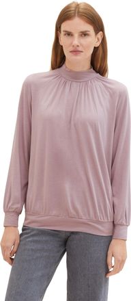 Tom Tailor Damen Langarmshirt mit Stehkragen, dusty lilac, M