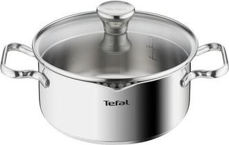 T-fal Duetto A70542 Kochtopf 20 cm, hochwertiger Edelstahl 18/10, graduiert, Ausgie&szlig;deckel, f&uuml;r alle Herdarten geeignet, auch Induktion