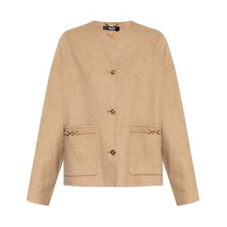 Versace Beige Silk & Nylon Sweater - - Jackets - Damen - Beige - L