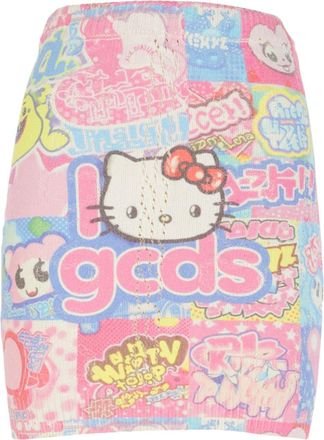 GCDS Hello Kitty Minirock mit Print - Rosa