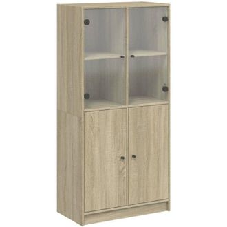 vidaXL Highboard mit T&uuml;ren Sonoma-Eiche 68x37x142 cm Holzwerkstoff Vidaxl