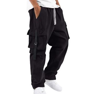 Generic Pantalon en lin pour homme - Pantalon de sport dhiver pratique et respirant - Pantalon de loisirs long en polyester l&eacute;ger - Pantalon de jogging de qua