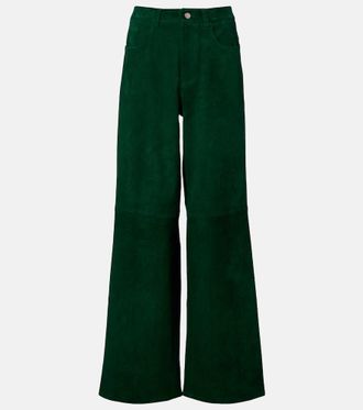 Stouls Weite High-Rise-Hose Mytheo aus Veloursleder