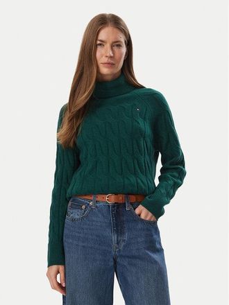 Tommy Hilfiger Rollkragenpullover WW0WW46791 Dunkelgr&uuml;n Regular Fit