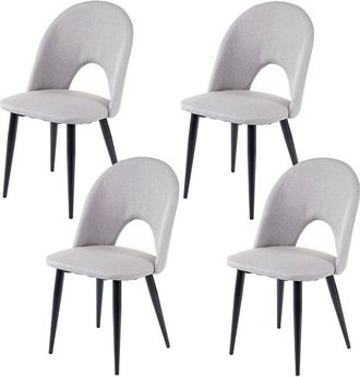 Hhg 4x chaise de salle à manger 209, fauteuil, tissu, gris