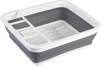 WENKO Geschirrabtropfer Gaia faltbar Grau/Weiß