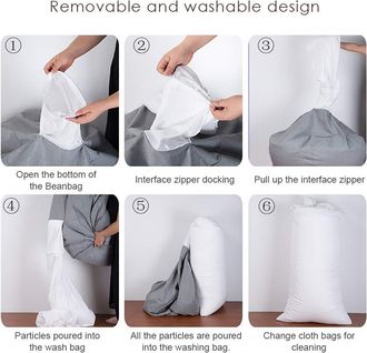 Dioche Gro&szlig;er Sitzsack-Stuhlbezug, Weich, Langlebig, Einfaches Design, f&uuml;r Innenliegen, Sofas, Ersatzbezug f&uuml;r Erwachsene, Wohnzimmer, Schlafzimmer, Stoffmat