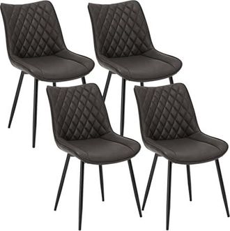 Woltu Chaise de Salle &agrave; Manger Lot de 4, Chaises de Salon Scandinaves, pour Salle de S&eacute;jour, Chambre &agrave; Coucher, Cuisine, en Similicuir et M&eacute;tal, Bordeaux BH