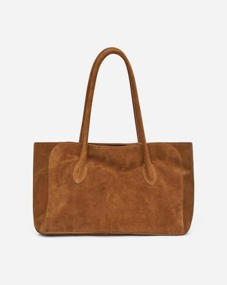 Arket Weiche Tragetasche Aus Veloursleder -Braun