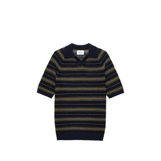 Nn.07 Polo ray&eacute; en maille ajour&eacute;e de coton et lin