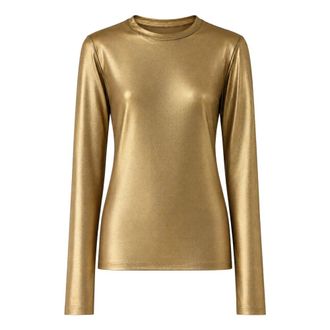 Meimeij M6Fn01 T-shirt Manches Longues Coupe Ajust&eacute;e - Femme - Tops - Jaune - Taille: 36 FR