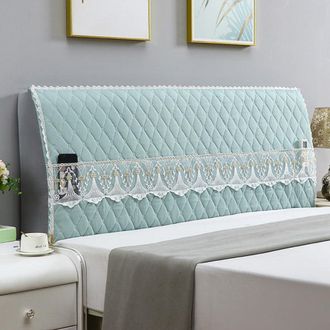 Generic Kopfteilbezug F&uuml;r Einzel-,Doppel-Und Kingsize-Betten Einfacher, Staubdichter Bettkopfteil Hussen Spitzen-Bett Kopfteil Bezug Mit Taschen Moderne Schla