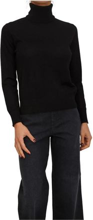 Nenette Femme, Pulls, Noir, Taille: 44 FR Maglia Collo Alto Lana Merino