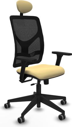 Piqueras y Crespo Arbeitsstuhl f&uuml;r viele Stunden, mit 3D-Armen, h&ouml;henverstellbarer Lendenwirbelst&uuml;tze und festem Kopfteil, ausgestattet mit Syncro/Traslack und Schneide