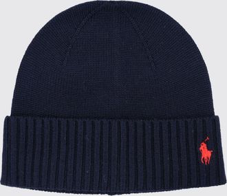 Polo Ralph Lauren Gerippte Wollm&uuml;tze mit Umschlag und Pony-Logo von