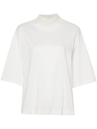 Fabiana Filippi T-Shirt mit Pailletten - Weiß