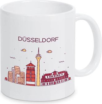 artboxONE Tasse D&uuml;sseldorf 2 von Alexandr Bakanov - Kaffeetasse St&auml;dte