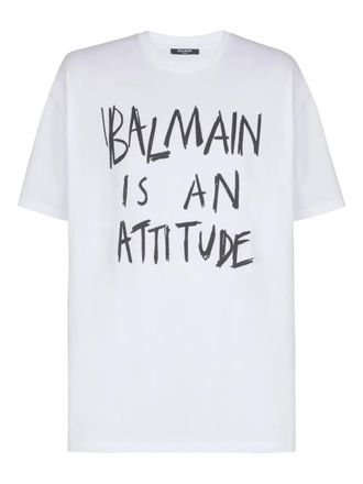 Balmain t-shirt imprimé - Blanc