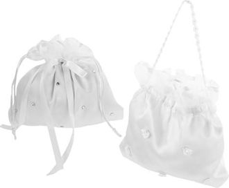 UPKOCH 2 Pièces Sac de Mariée et Soirée Pochette Fleurie Élégante pour Femme Sac à Main de Mariage Pochette de Demoiselle Honneur pour Bouquet de Fleurs et C