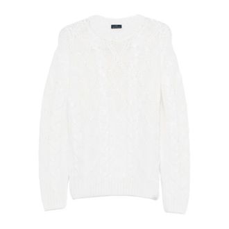 Paul & Shark Cable Knit Crewneck Sweater - - Knitwear - Herren - Wei&szlig; - M