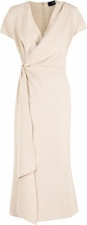 Federica Tosi Femme, Robes, Beige, Taille: 34 FR Abito Lungo Cady Scollo V
