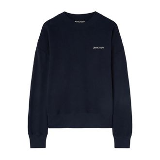 Palm Angels Rundhals-Sweatshirt - - Sweatshirts & Hoodies - Herren - Blau - S
