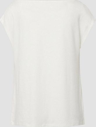 s.Oliver Kurzarmshirt T-Shirt Top mit Wasserfallausschnitt und Schmucksteinen