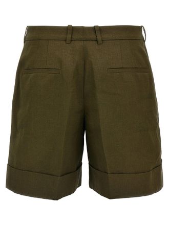 Jil Sander Linen Bermuda Shorts - Olive