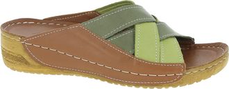 Andrea Conti Damen Pantolette, braun/Kiwi/Oliv, 37 EU