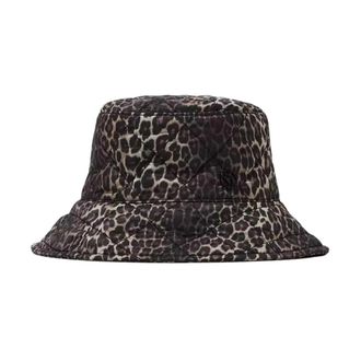 Maison Michel Panther-Print Eimer Hut mit Logo - - Accessories - Damen - Schwarzk - S