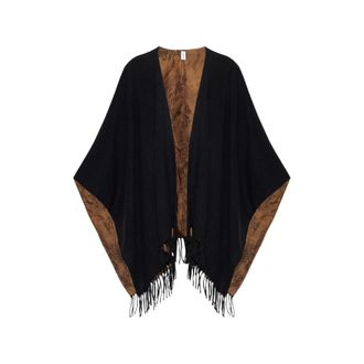 Ferragamo Floral-print Fringed Cape