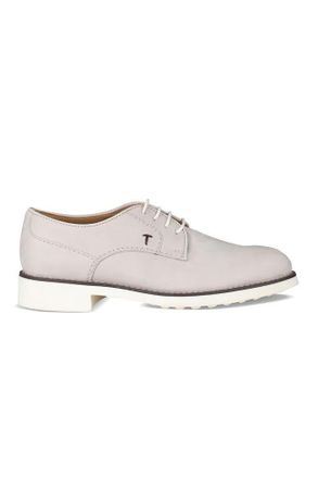 Tod's Beige Leather Derby Shoes With Design - Gr. 39,5 (EU) - in Wei&szlig;
