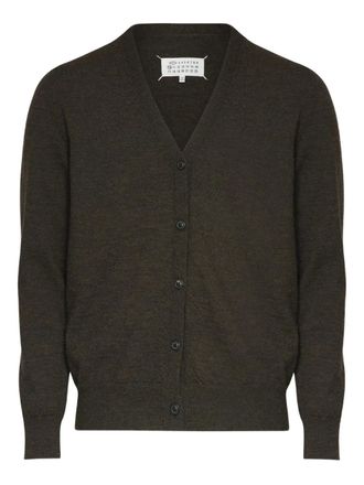 Maison Margiela cardigan en laine à détail de patch - Marron