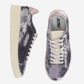Autry Womens Dallas Low Sparkling Sneakers Purple Polyester; Nylon; Leather Trainers