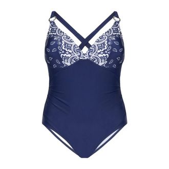 Fiorella Rubino Einteiliger Badeanzug mit Bandana-Print - - Swimwear - Damen - Blau - XL