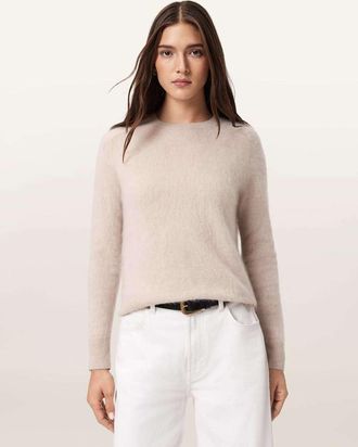 AllSaints Rebel - Pullover in Gerstenwei&szlig;