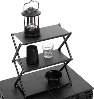 Generic Camping - 3-Stufiger Zusammenklappbarer Ständer - Zum Organisieren Von Campingtischen,Für Und Und Picknick Wandern Rucksackreisen Terrasse Barbecue Ga