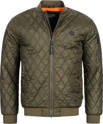 Indicode Herren Novak Bomberjacke mit Stehkragen | Steppjacke &Uuml;bergangsjacke f&uuml;r M&auml;nner Army, XXL