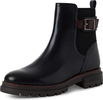 Marco Tozzi Marco Tozzi Damen Chelsea Boots aus Leder mit Schnalle, Blau (Navy Comb), 38 EU