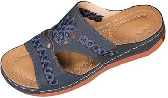 Generic Pantoufles d&eacute;t&eacute; respirantes &agrave; enfiler &agrave; bout ouvert pour femme, classiques, &eacute;l&eacute;gantes, confortables, l&eacute;g&egrave;res, larges, sandales compens&eacute;es pour la plag