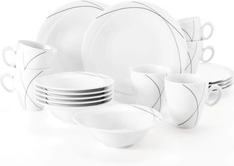 SELTMANN WEIDEN Trio Highline Fr&uuml;hst&uuml;ck-Set 18 tlg., 6 Personen, Grau / Schwarz