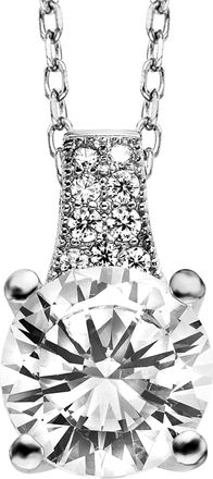 Julie Julsen Anh&auml;nger mit Kette 925 Silber rhodiniert Zirkonia wei&szlig;